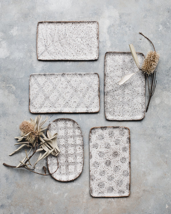 Rustic rectangular Plates/Trays - Clay Beehive