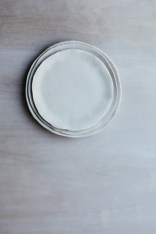 Delicate organic textured matte plates - Clay Beehive